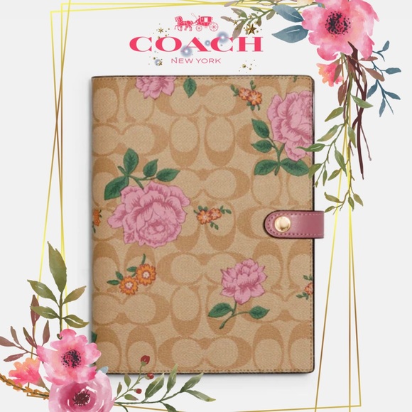 Coach | Office | Coach Notebook In Signature Canvas With Prairie Rose ...